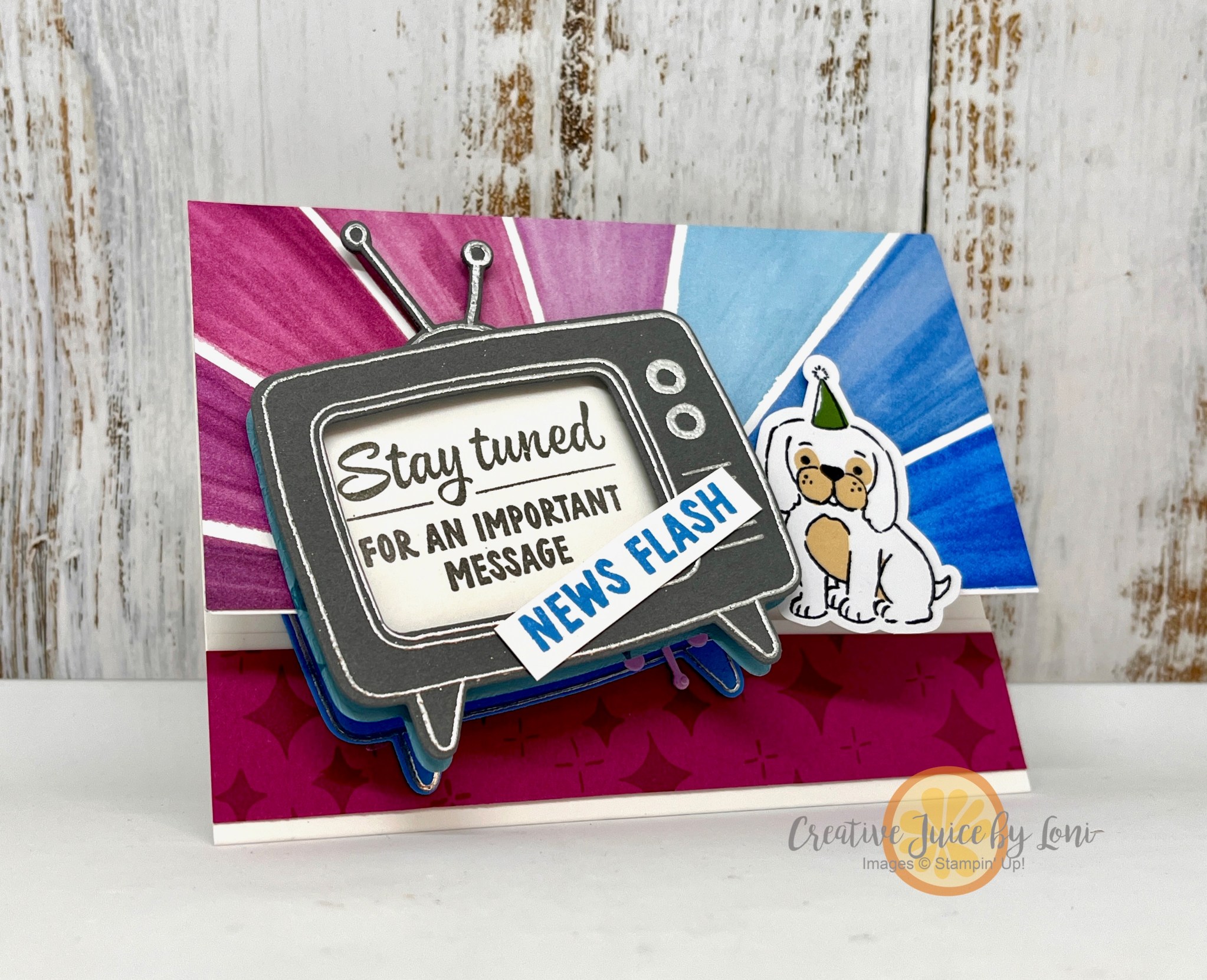 Hidden Message TV Card – plus July Virtual Class – Creative Juice by Loni