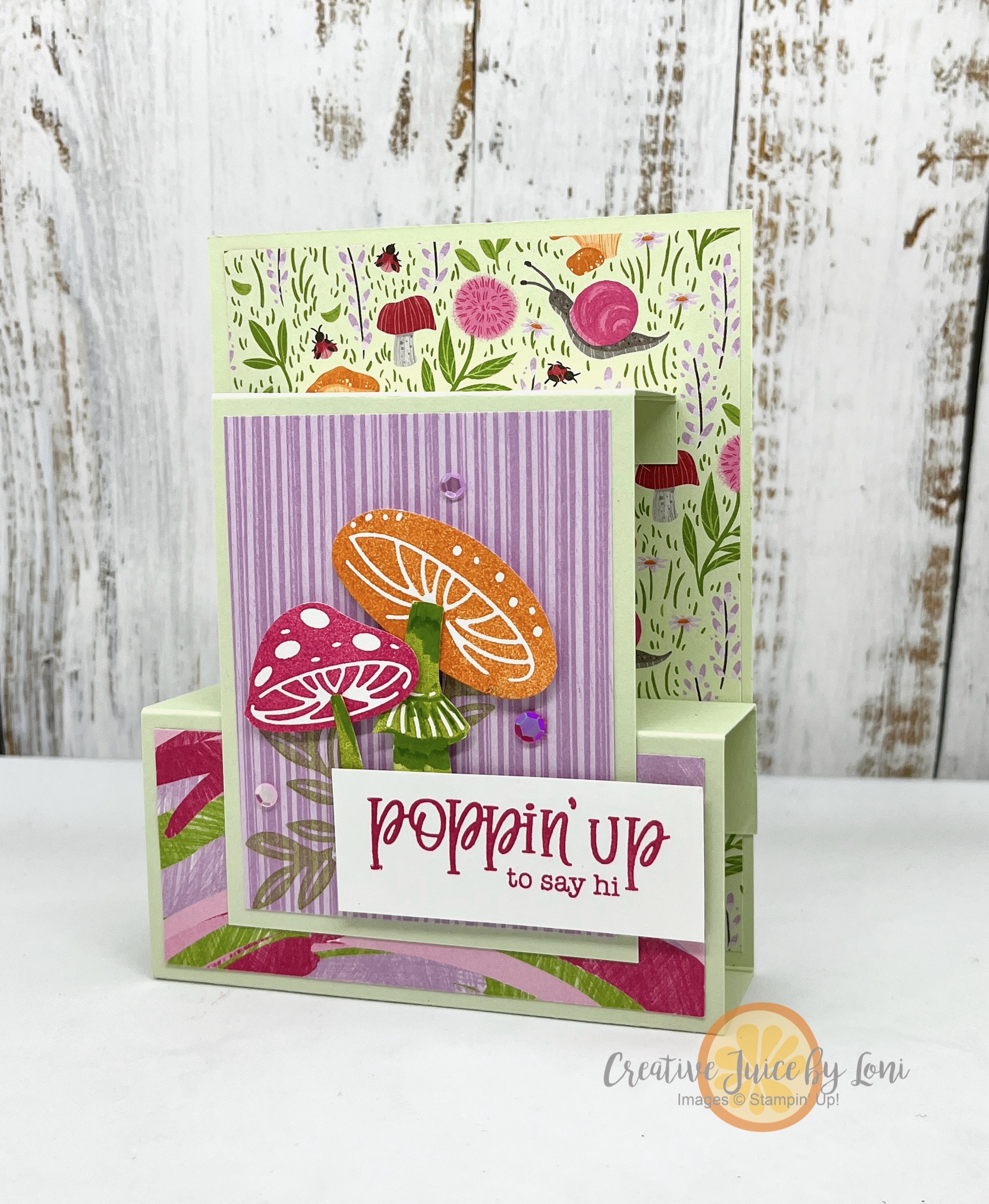 Toadstools on a Front-Step Pop-Up Card – Creative Juice by Loni